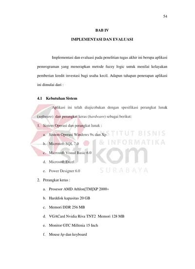 bab iv implementasi dan evaluasi pemrograman yang menerapkan metode fuzzy logic untuk menilai