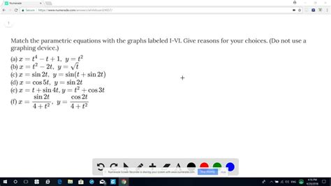 solved match the parametric equations with the graphs labeled i vi give reasons for your