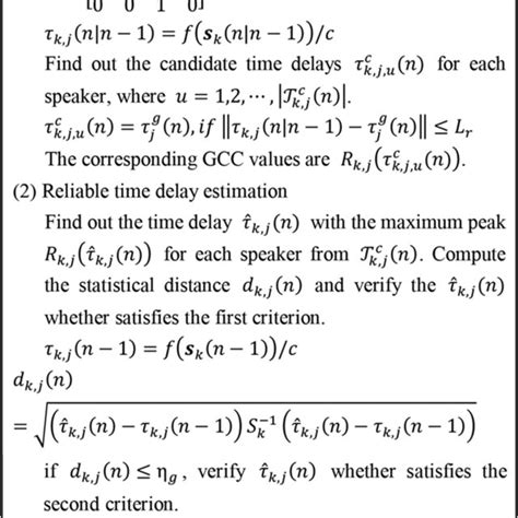 algorithm 1 time delay estimation strategy for multiple speakers under download scientific