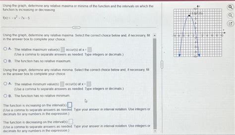 solved using the graph determine any relative maxima or