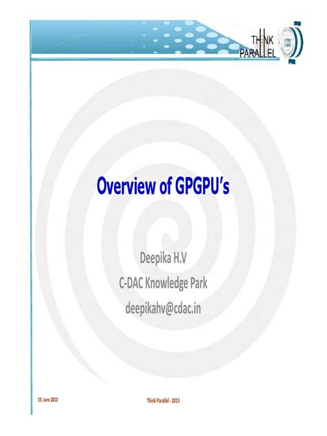 overview of gpgpu s pdf graphics processing unit parallel computing
