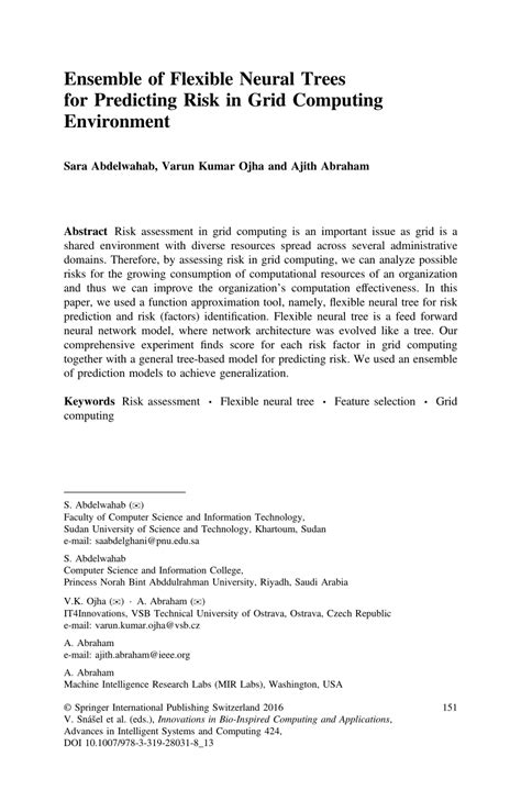 pdf ensemble of flexible neural trees for predicting risk in grid computing environment