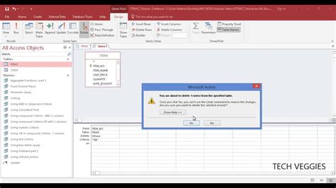 How To Create A Delete Query In MS Access Tech Veggies YouTube