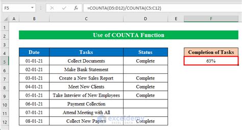 how to calculate percentage of completion in excel 3 methods