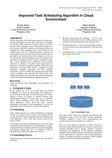 pdf improved task scheduling algorithm in cloud environment