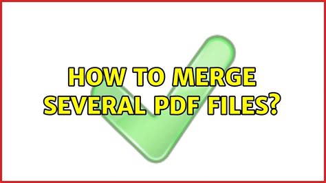 ubuntu how to merge several pdf files youtube