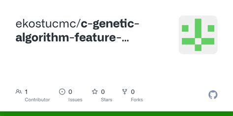 github ekostucmc c genetic algorithm feature selection neural networks prediction classification