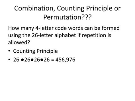 ppt combination counting principle or permutation powerpoint presentation id 2181986