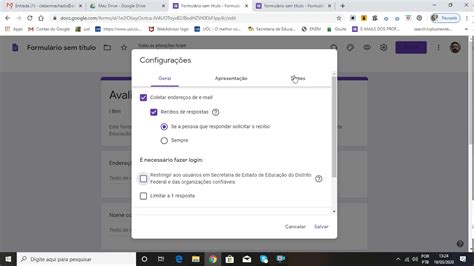 COMO CRIAR PROVA NO GOOGLE FORMS YouTube
