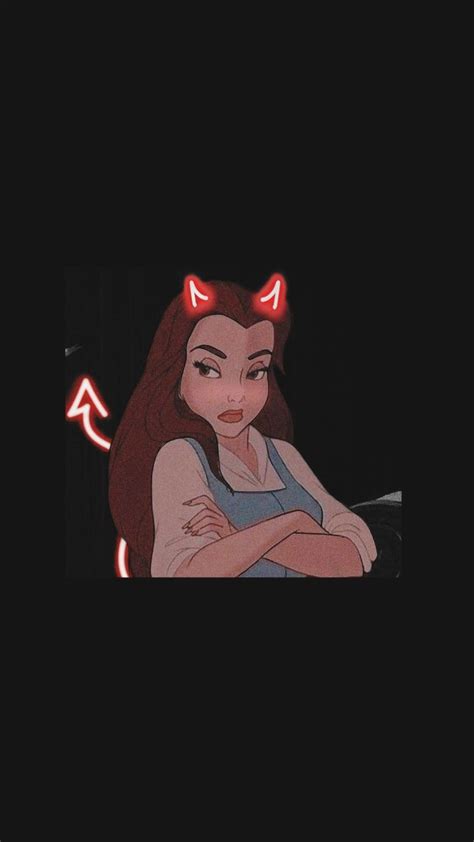 An Animated Character With Red Eyes And Horns On Her Head Standing In