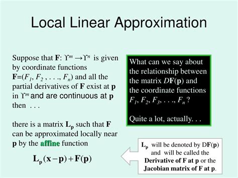 ppt local linear approximation for functions of several variables powerpoint presentation id