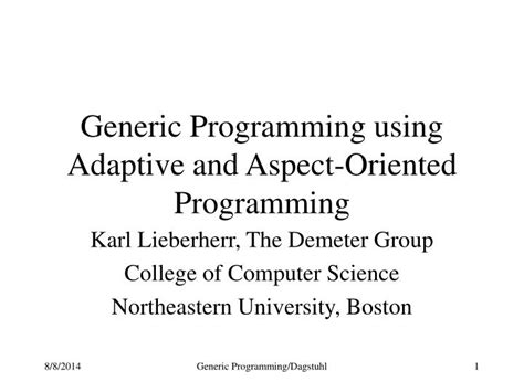 ppt generic programming using adaptive and aspect oriented programming powerpoint presentation