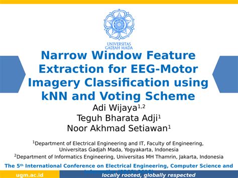 pdf narrow window feature extraction for eeg motor imagery classification using knn and voting