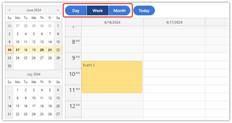 react calendar with day week month views open source daypilot code