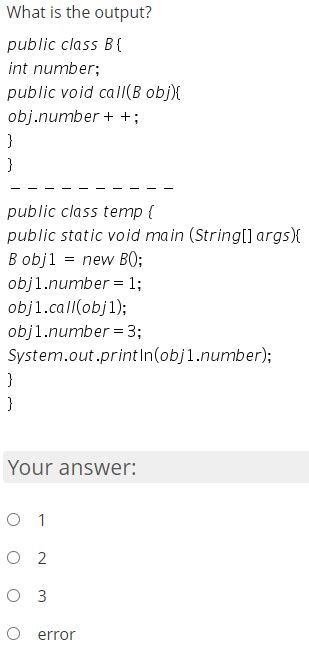 solved what is the output public class b { int number