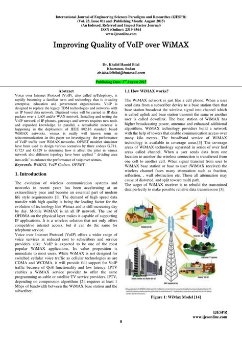 pdf improving quality of voip over wimax