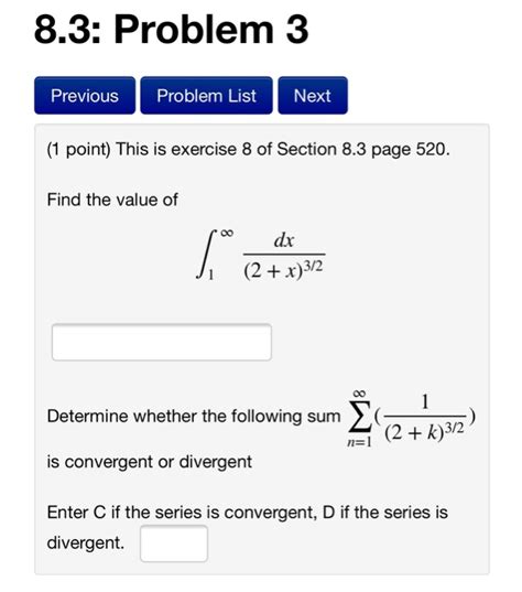 solved 8 3 problem 3 previous problem list next 1 point