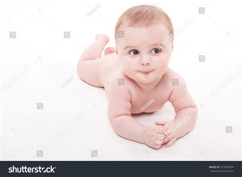 Naked Smiling Baby Lying On His Foto Stok 321692594 Shutterstock