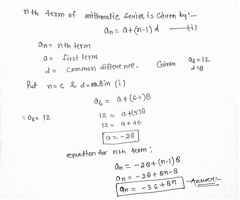 [solved] question 4 write an equation for the nth term of the arithmetic course hero