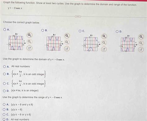 solved graph the following function show at least two cycles use the graph to determine the