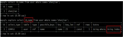 mysql覆盖索引与回表