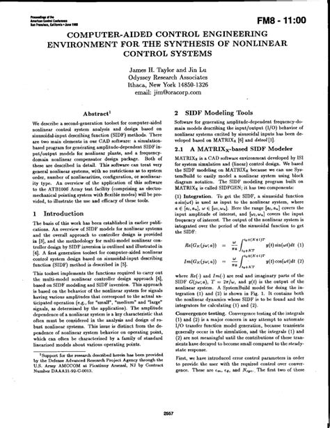 [pdf] computer aided control engineering environment for the synthesis of nonlinear control systems