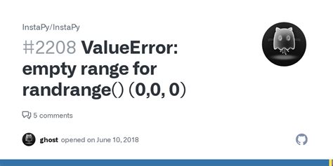 ValueError Empty Range For Randrange 0 0 0 Issue 2208