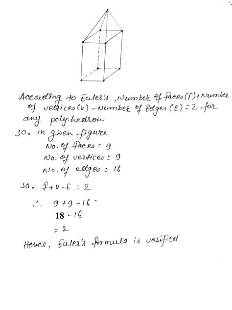 verify euler s formula for each of the following polyhedrons