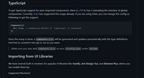intellisense does not work for auto imported components · issue 477 · unplugin unplugin vue