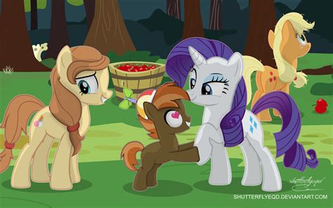 1355427 Safe Artistshutterflyeqd Applejack Button Mash Rarity Oc Occream Heart Earth