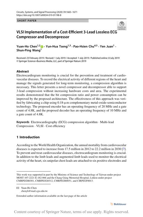 vlsi implementation of a cost efficient 3 lead lossless ecg compressor and decompressor