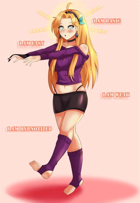 Hypnohub Absurdres Ahoge Bare Shoulders Barefoot Blonde Hair Blush Choker Clothed Collarbone