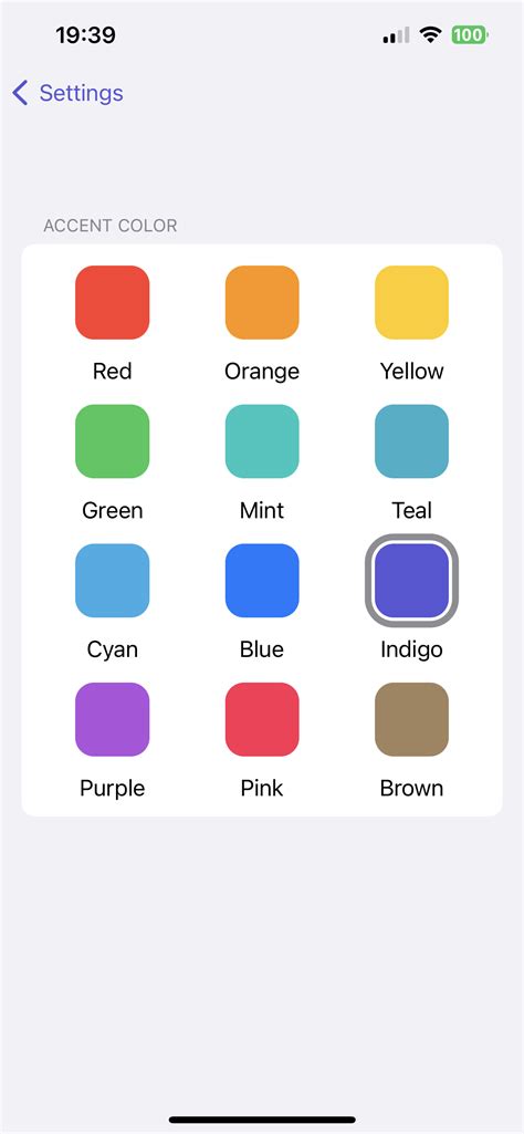 an accent color picker written in swiftui so users can choose the look and feel of their app