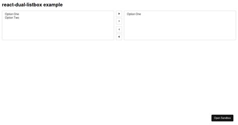 React Dual Listbox Example Codesandbox