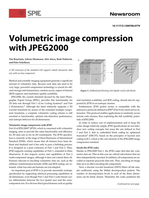 pdf volumetric image compression with jpeg2000