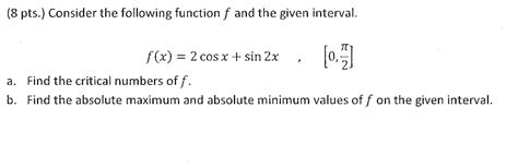 solved consider the following function f and the given