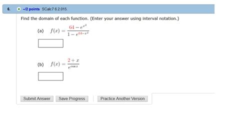 solved find the domain of each function enter your answer