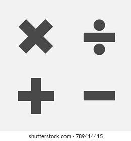 Mathematical Symbols Addition Subtraction Division Multiplication