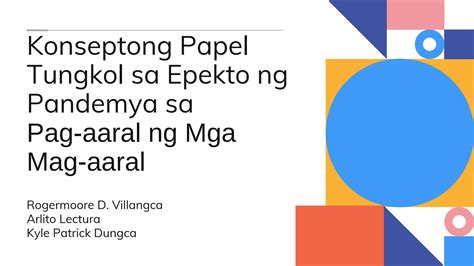SOLUTION Konseptong Papel Tungkol Sa Epekto Ng Pandemya Sa Pag Aaral