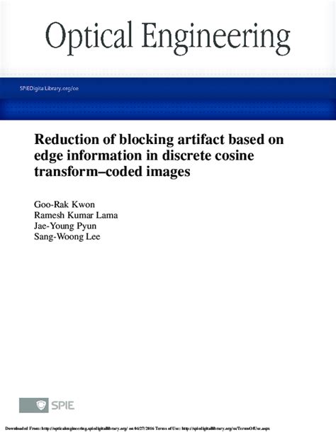 pdf reduction of blocking artifact based on edge information in discrete cosine transform