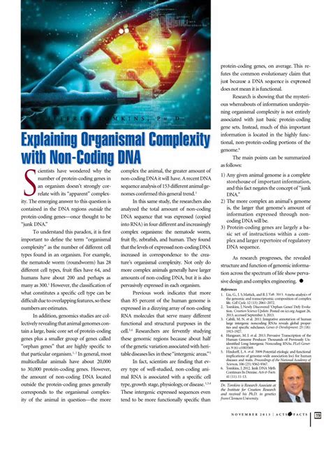 pdf explaining organismal complexity in non coding dna dokumen tips