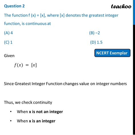 question 2class 12 mcq the function f x [x] where [x] denotes g