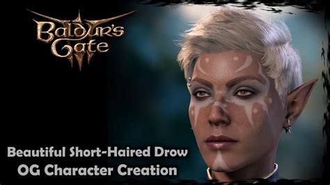 Baldurs Gate 3 Beautiful Short Haired Drow Original Character 8 Female Character
