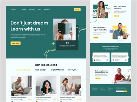 E Learning Landing Page Website Behance Behance