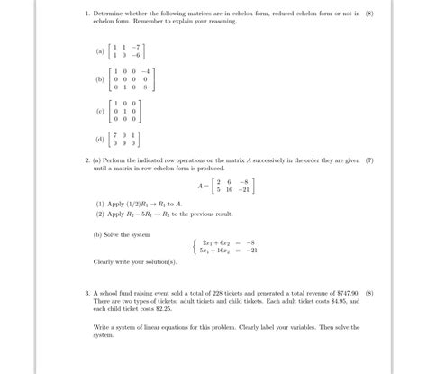 solved determine whether the following matrices are in