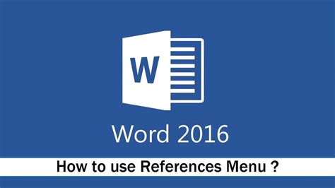 References Menu In Word 2016 How To Use References Tab In Word