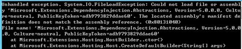 could not load file or assembly microsoft extensions dependencyinjection abstractions version