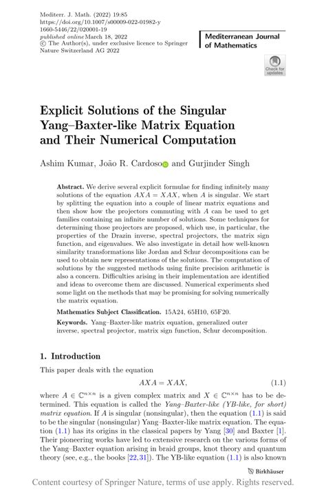 explicit solutions of the singular yang baxter like matrix equation and their numerical