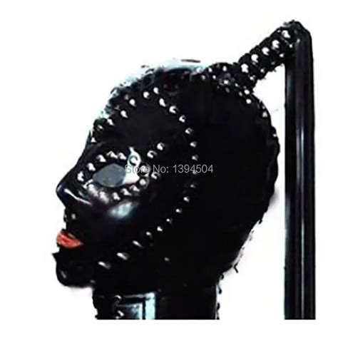 New Sexy Women Handmade Customized Latex Cosplay Maid Hoods Spliced Color Hot Fetish Mask