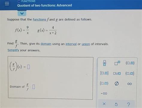 suppose that the functions f and g are defined as follows find g f then give its domain using